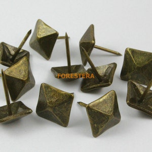 100pcs 14mm Antique Brass Square Upholstery Tacks Nails (TN42) - Etsy