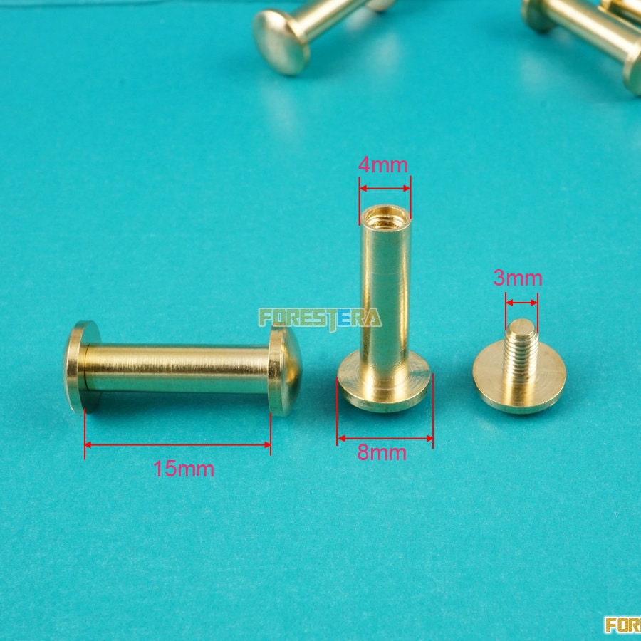 815mm Solid Brass Rivet Chicago Screw for Leather Craft Belt | Etsy