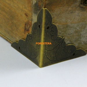 4pcs Antique Brass Jewelry Box Corner Decoration Corner Protection 30mm ...