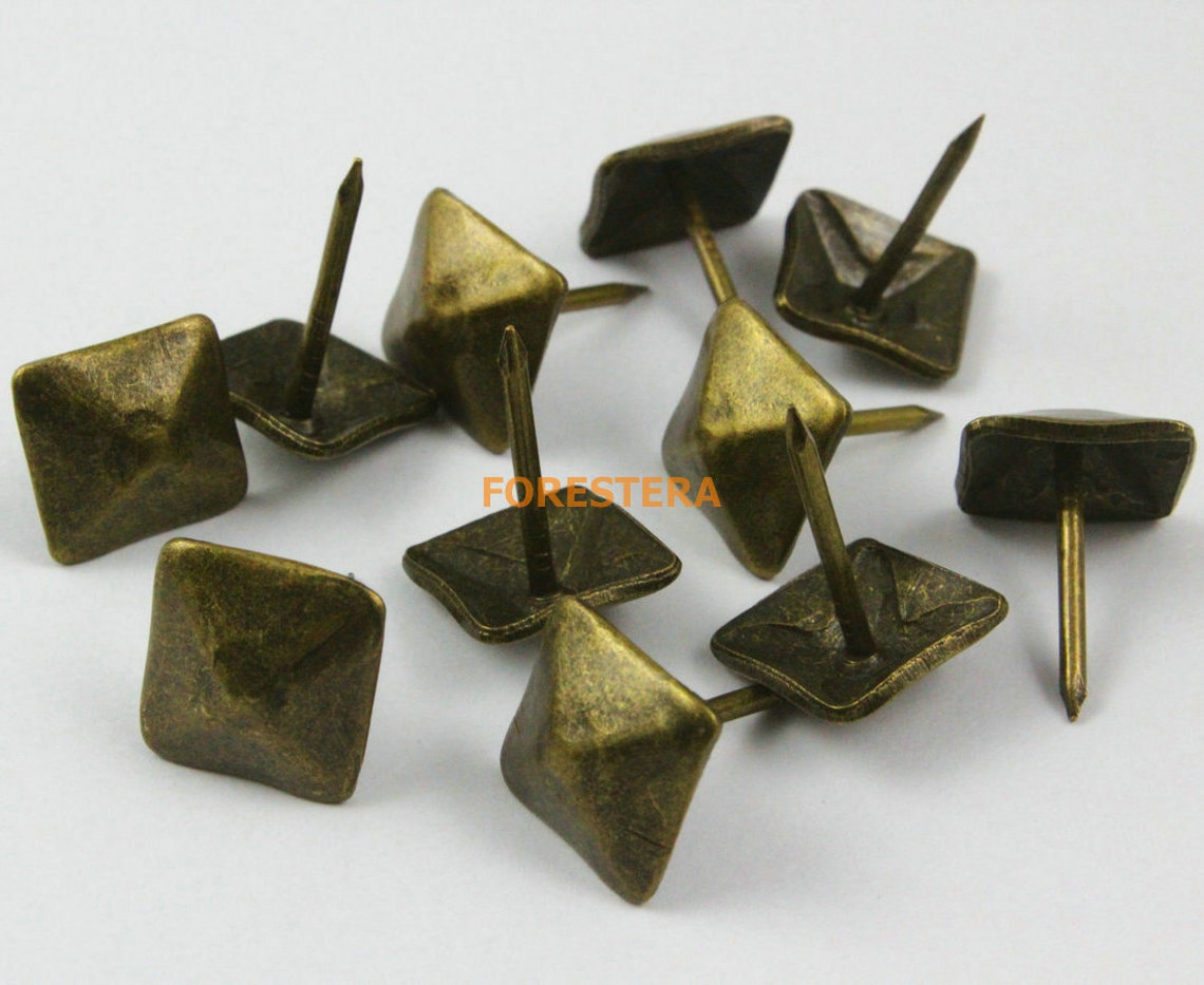 100pcs 12mm Antique Brass Square Upholstery Tacks Nails (TN43) - Etsy