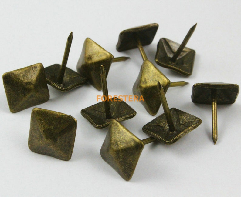 100pcs 12mm Antique Brass Square Upholstery Tacks Nails (TN43) - Etsy