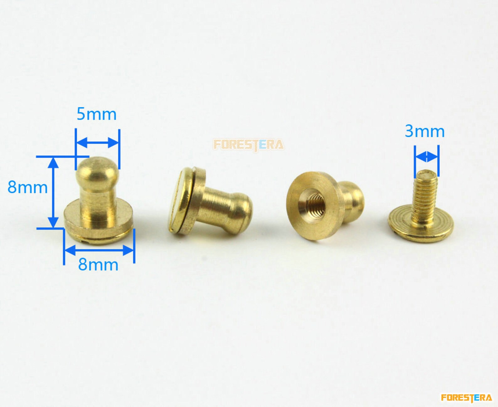 30pcs 5mm Round Head Solid Brass Rivet Chicago Screw for - Etsy