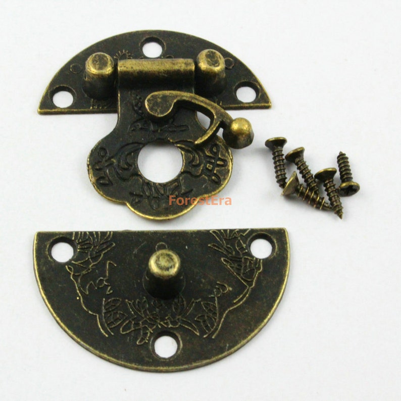 1pcs Antique Brass Jewelry Box Hasp Latch Lock 40mm With - Etsy
