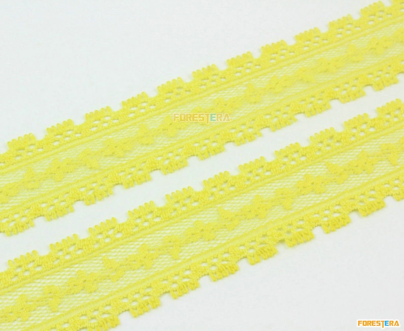 Terylene Lace Trim Yellow Floral Lace Ribbon Yellow Lace Trim 2.5cm ...