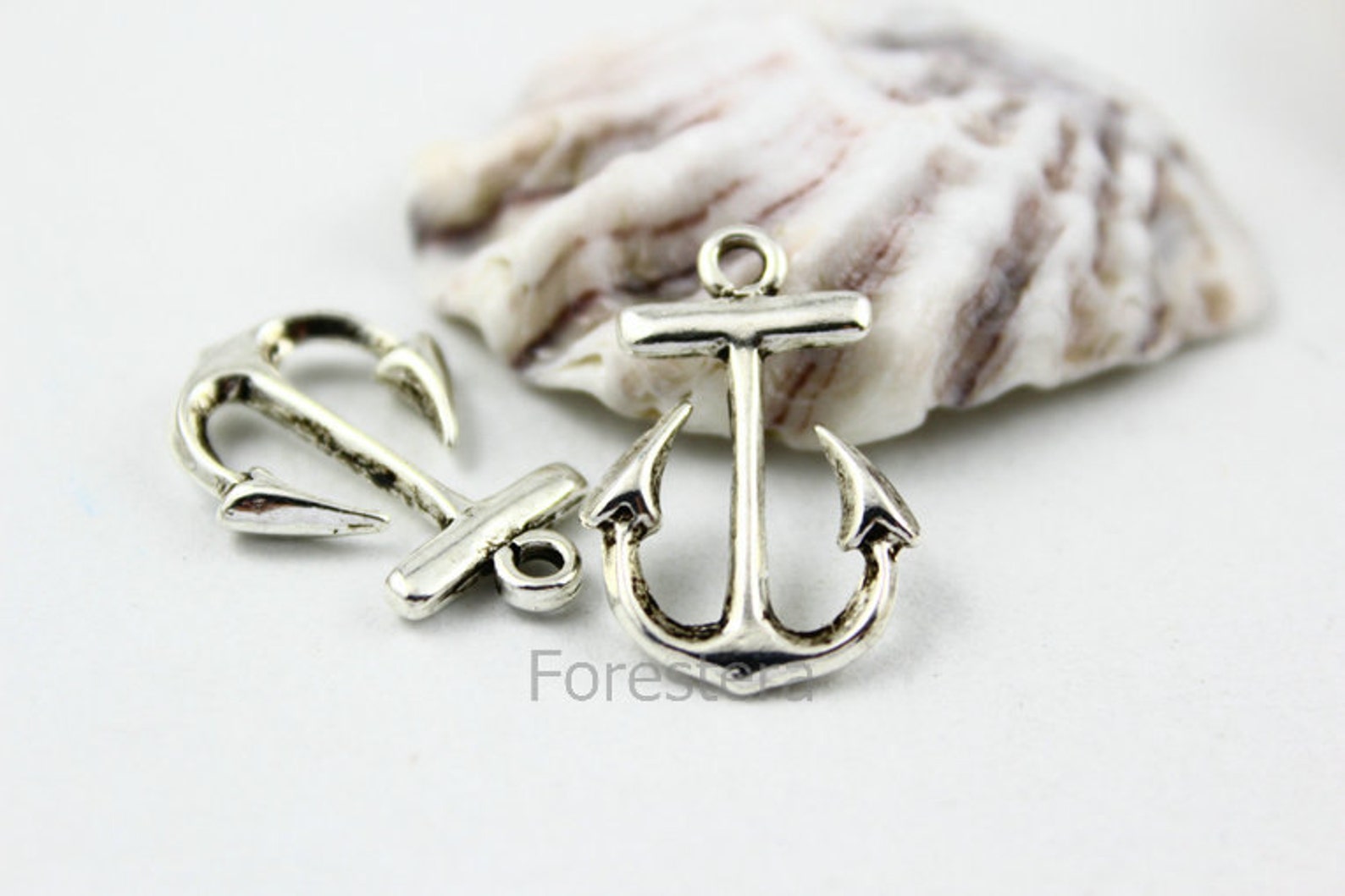 10pcs Antique Silver Anchor Charm Pendant - Anchor Charms Connector ...