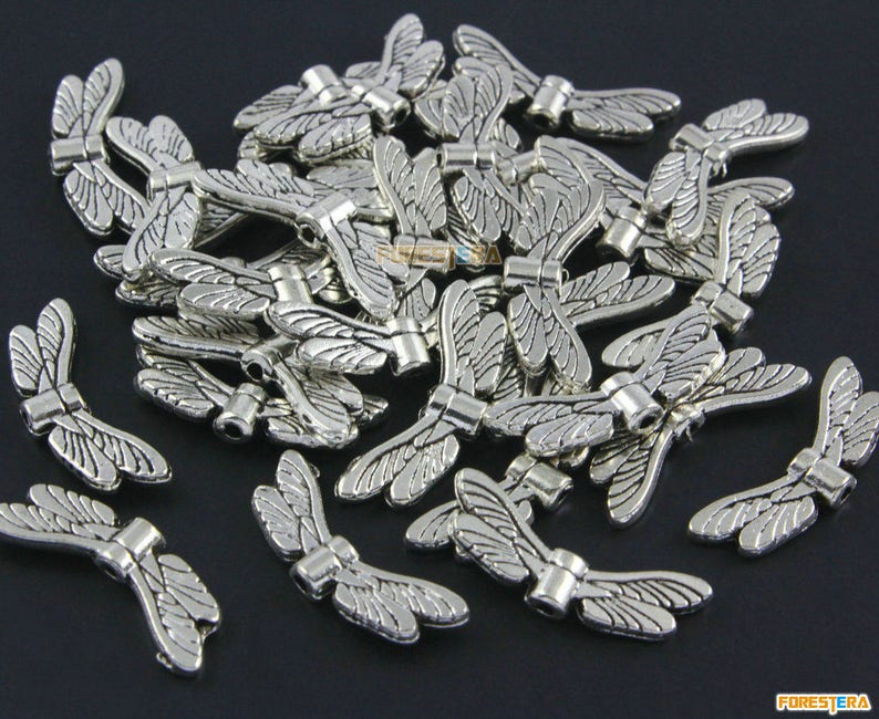 50pcs Antique Silver Wing Bead Wing Charm Wing Bracelet Bead - Etsy