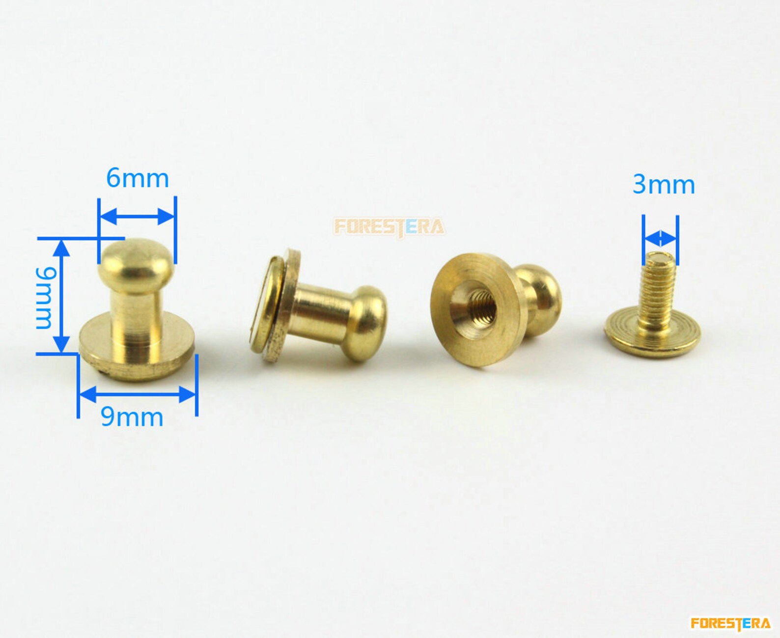 30pcs 6mm Round Head Solid Brass Rivet Chicago Screw for - Etsy
