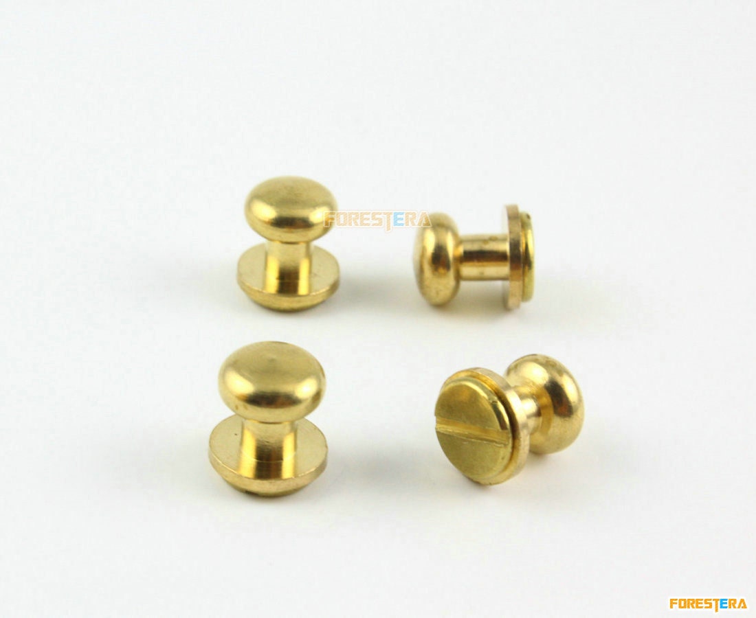 25pcs 8mm Round Head Solid Brass Rivet Chicago Screw for - Etsy