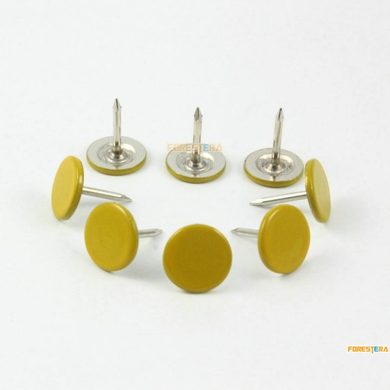50pcs Yellow Flat Upholstery Tacks Nails Yellow Tacks 11x13mm | Etsy