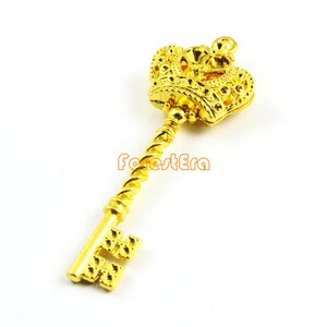 10pcs Gold Crown Key Charm Crown Key Pendant 59x20mm (PND958) - Etsy