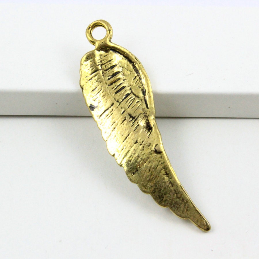 10pcs Antique Gold Angel Wing Charm Angel Wing Pendant 45x14mm - Etsy