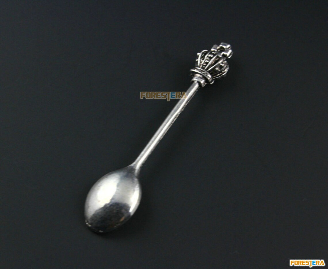 10pcs Antique Silver Crown Spoon Charm Crown Spoon Pendant - Etsy