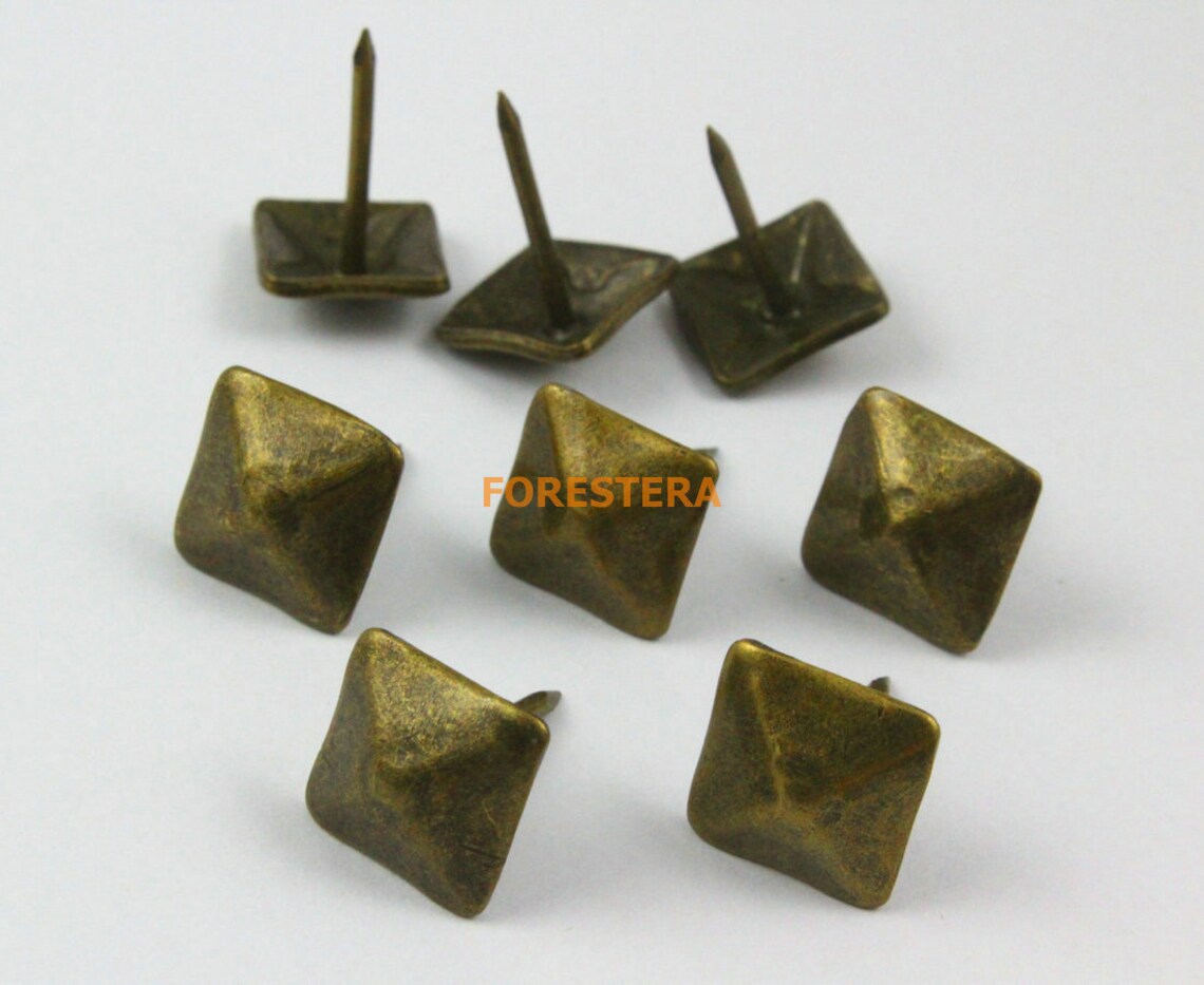 100pcs 12mm Antique Brass Square Upholstery Tacks Nails (TN43) - Etsy
