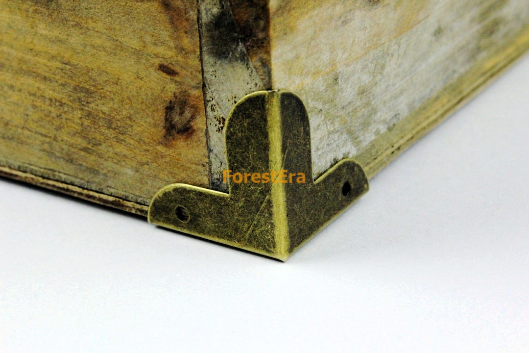 4pcs Antique Brass Jewelry Box Corner Decoration Corner Protection 22mm ...