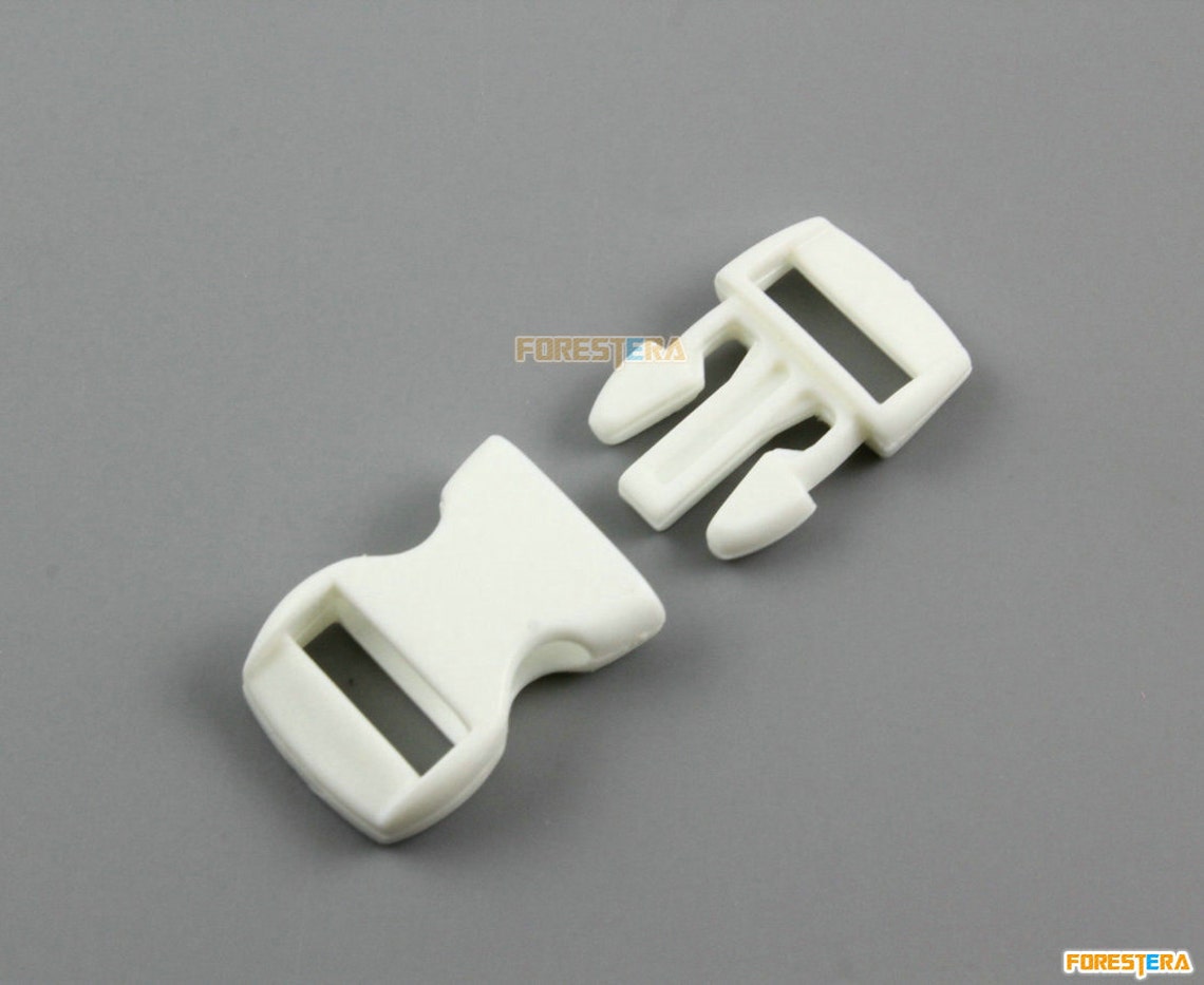 100 Pieces 10mm White Plastic Side Quick Release Buckle Clip for ...