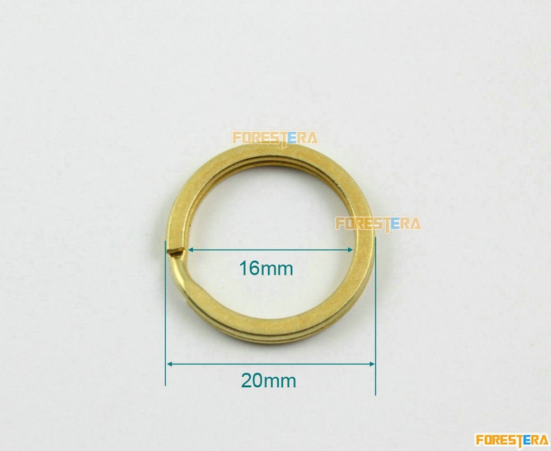 20 Pieces 20mm Solid Brass Split Key Ring Flat BKRING1 - Etsy