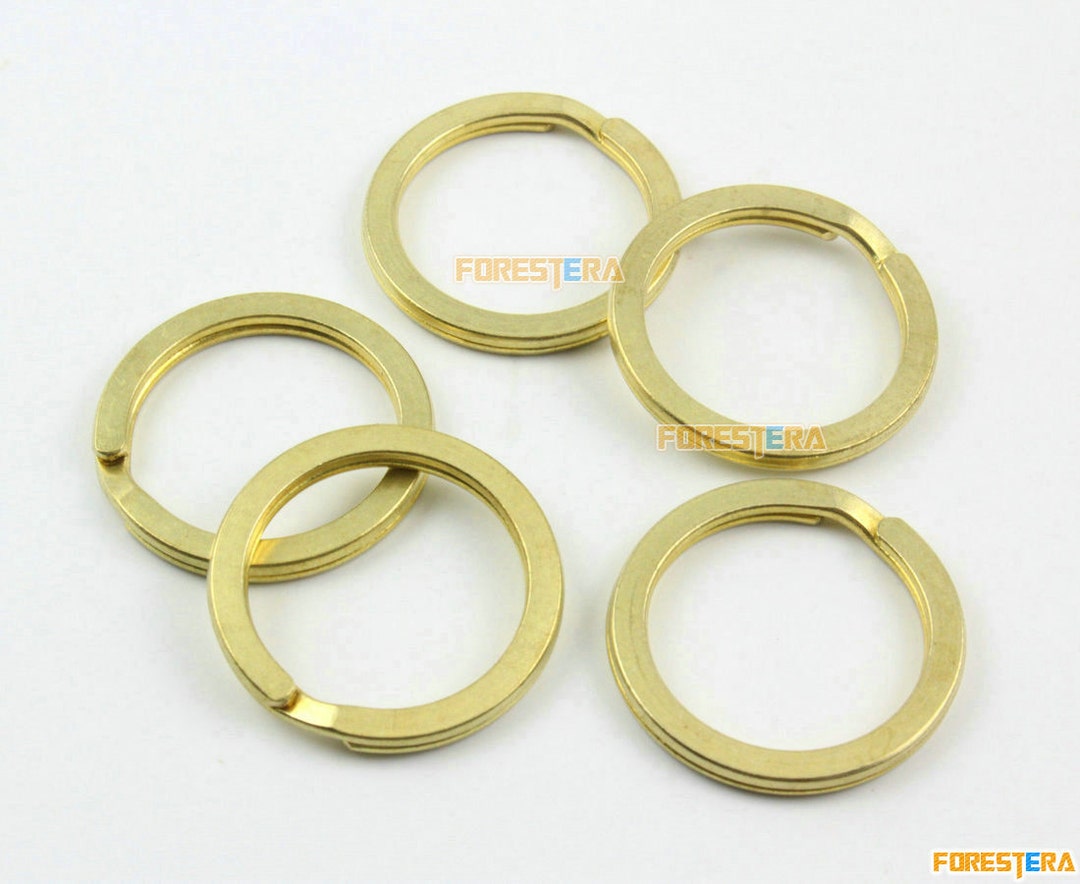10 Pieces 30mm Solid Brass Split Key Ring - Flat (BKRING3) - Etsy