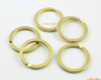 10 Pieces 30mm Solid Brass Split Key Ring Flat BKRING3 - Etsy