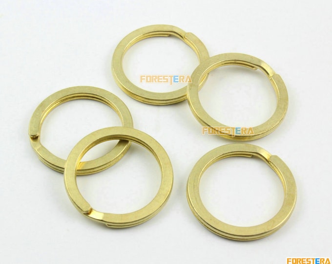 10 Pieces 30mm Solid Brass Split Key Ring Flat BKRING3 - Etsy