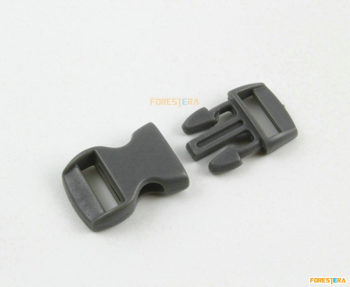 100 Pieces 10mm Gray Plastic Side Quick Release Buckle Clip for ...