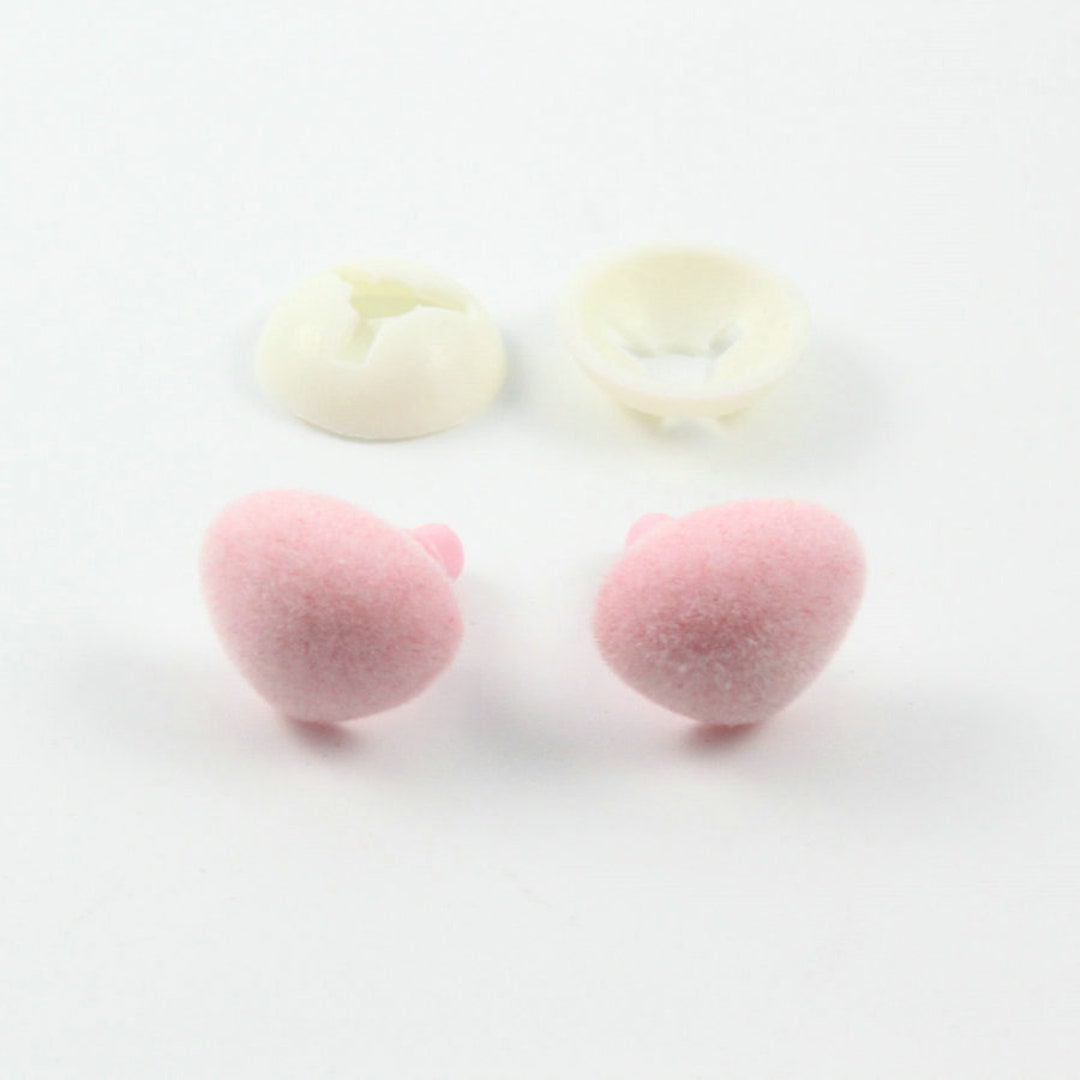 40 Pieces 18mm Pink Fuzzy Flock Nose , Safety Animal Doll Nose, Teddy ...