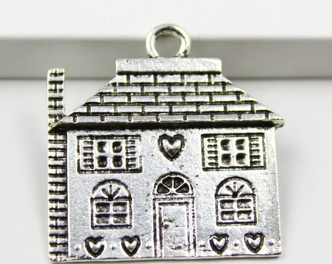 10pcs Antique Silver House Charm House Pendant 30x25mm (PND351) - Etsy