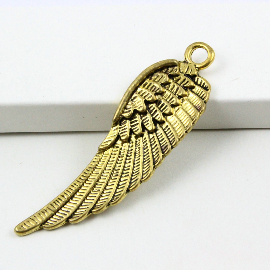 10pcs Antique Gold Angel Wing Charm Angel Wing Pendant 45x14mm - Etsy