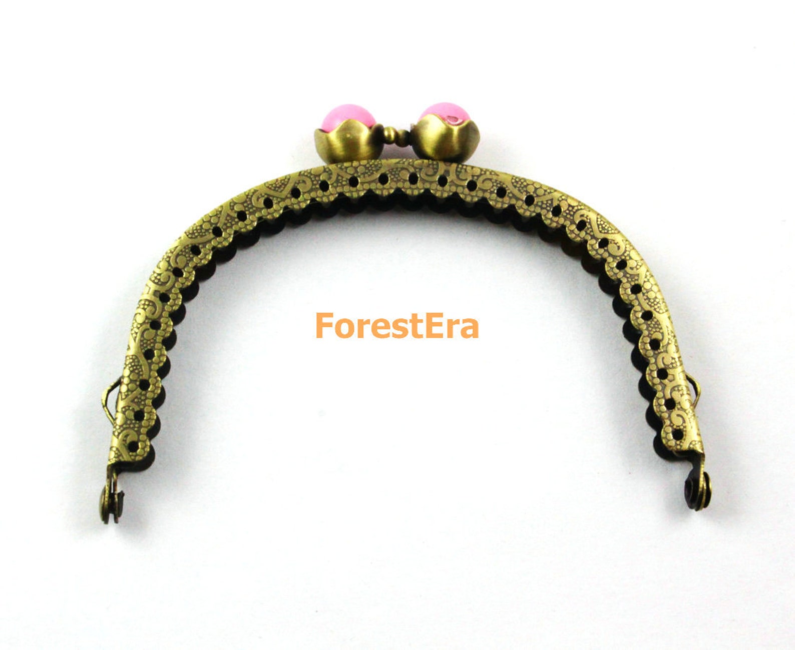 Purse Frame 9.5CM Antique Brass Bag Purse Frame Lotus Head Bead Handbag ...
