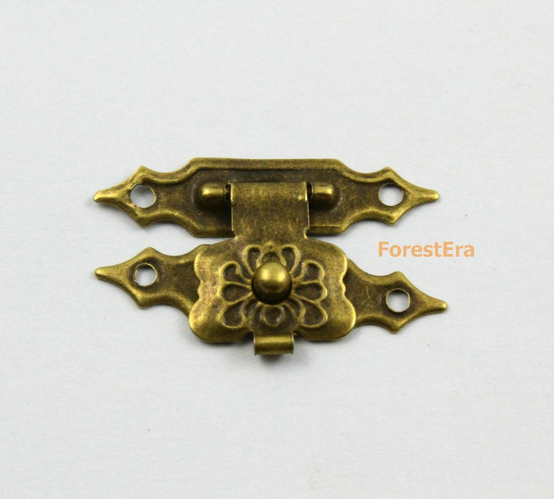 4pcs Antique Brass Jewelry Box Hasp Latch Lock 30x18mm With - Etsy
