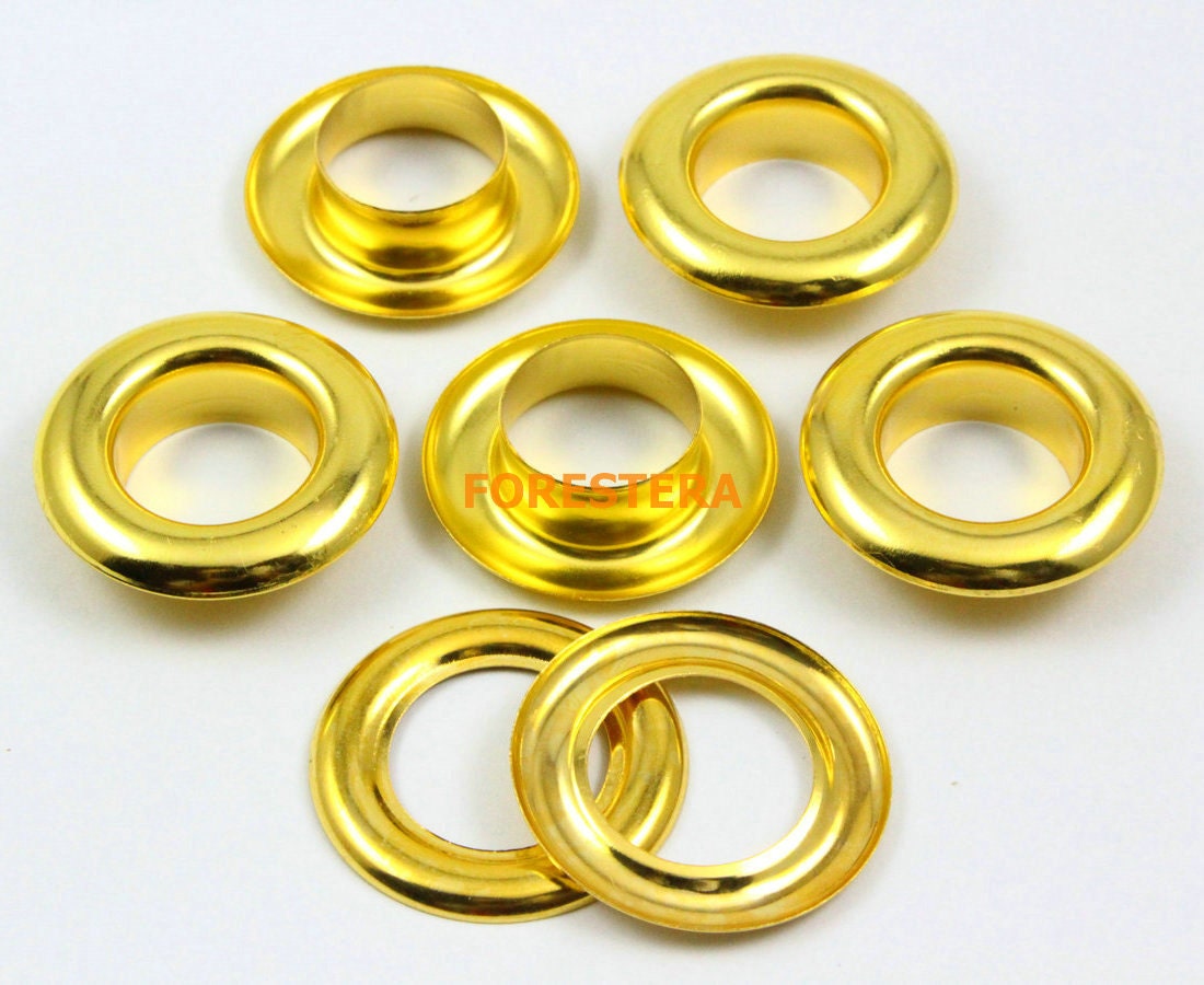 50pcs 27mm Gold Round Grommet Eyelet Big Grommet - 27mm X 15mm X 8mm OD ...