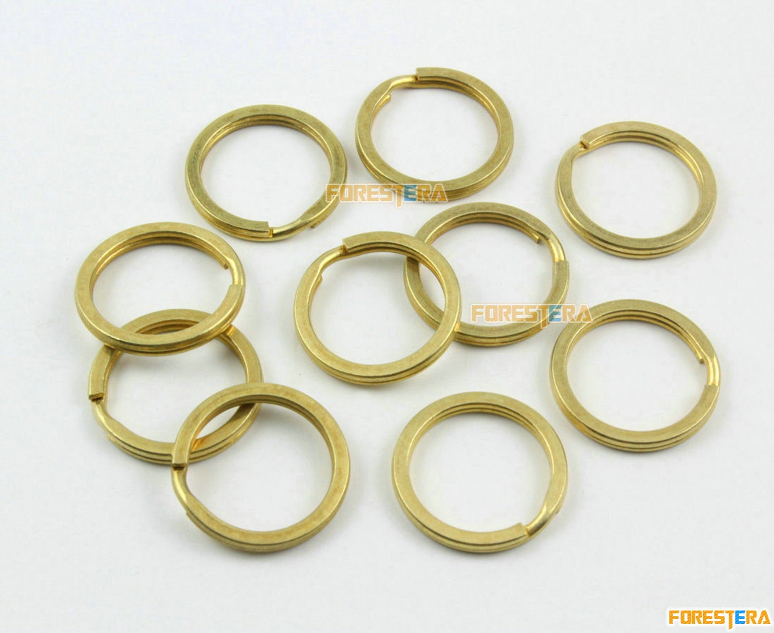 20 Pieces 20mm Solid Brass Split Key Ring Flat BKRING1 - Etsy