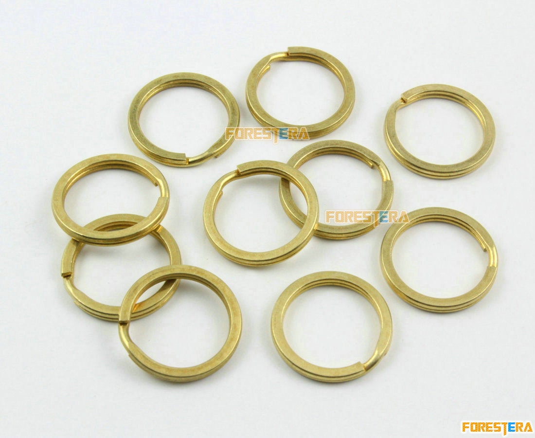 20 Pieces 20mm Solid Brass Split Key Ring Flat BKRING1 - Etsy