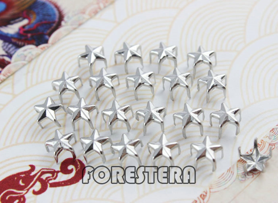 50pcs 7mm Silver STAR Studs Small Metal Studs (SS07) - Etsy