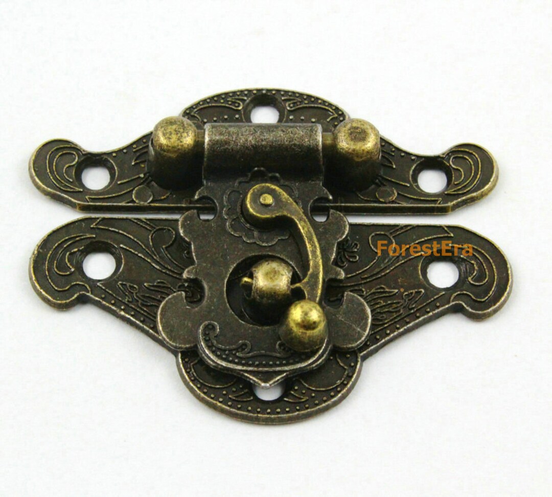 1pcs Antique Brass Jewelry Box Hasp Latch Lock 49x39mm With Screws ...
