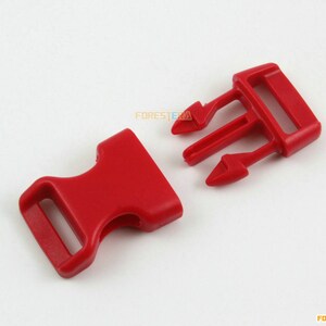 50 Pieces 15mm Dark Red Plastic Side Quick Release Buckle Clip for ...