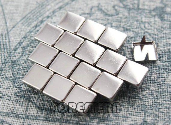 300pcs 8mm Silver Flat Square Studs SFQ08 - Etsy