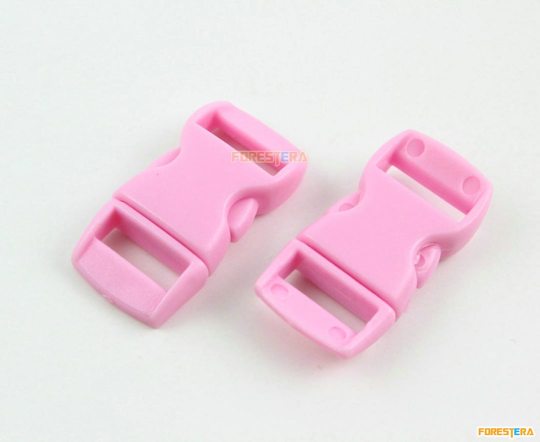 100 Pieces 10mm Light Pink Plastic Side Quick Release Buckle Clip for ...