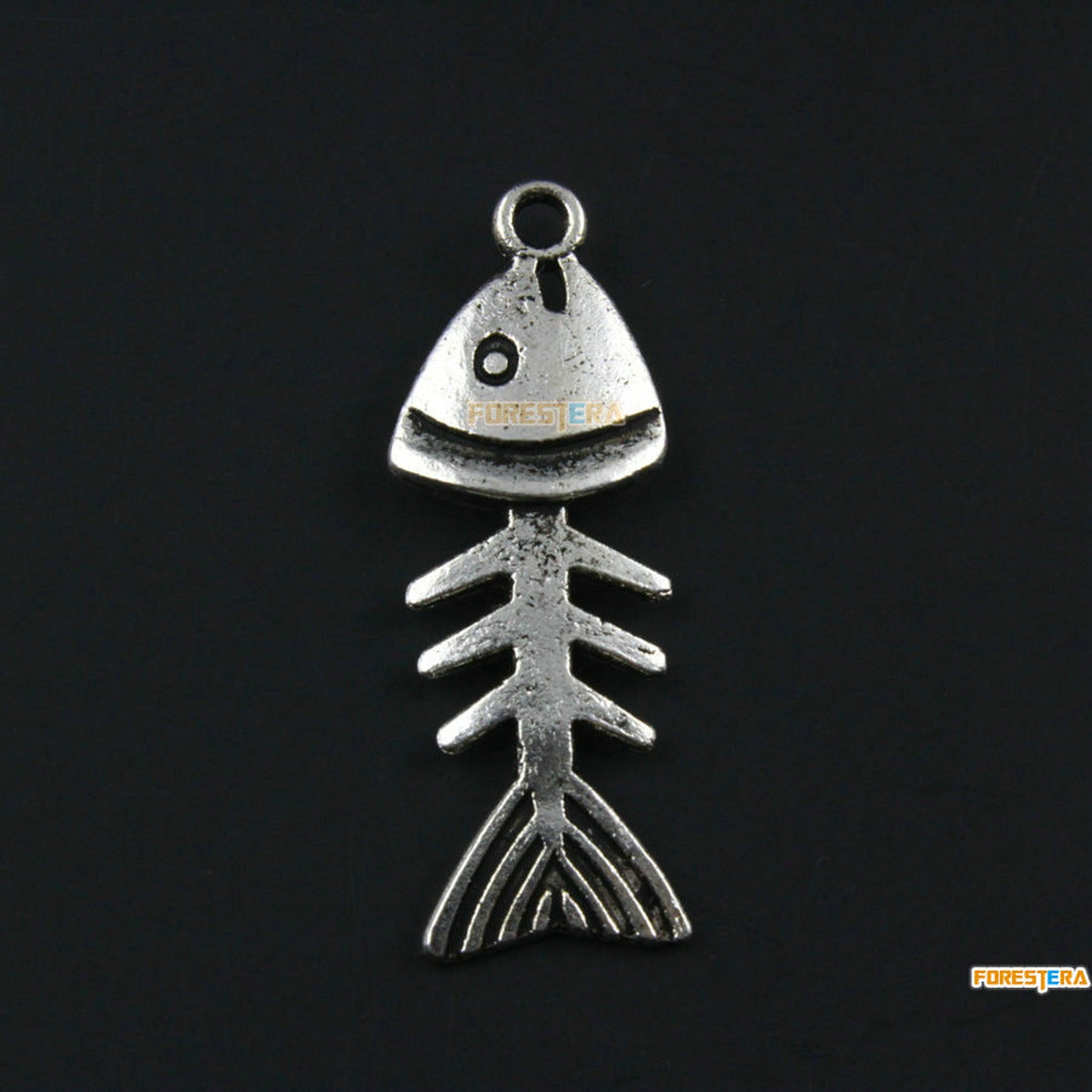 20pcs Antique Silver Fish Bone Charm Fish Bone Pendant 35x12mm | Etsy