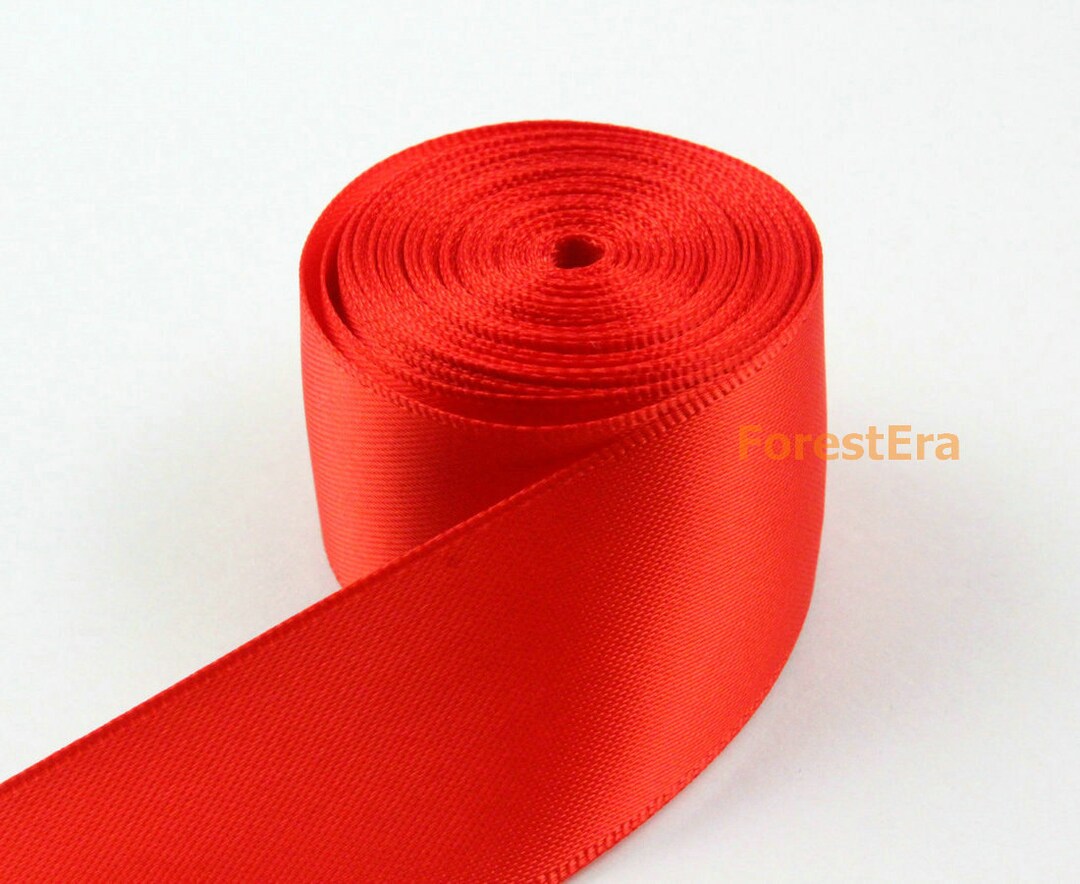 4 Yards 1 Inch Red Glossy Ribbon Hair Ribbon Grosgrain Ribbon (LWD62 ...