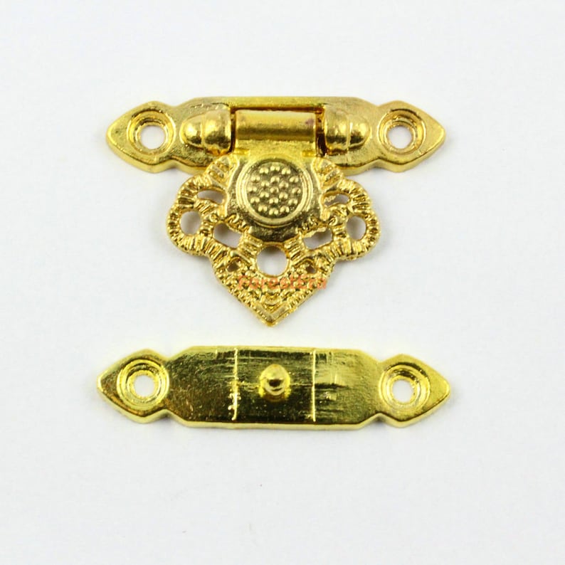 1pcs Gold Jewelry Box Hasp Latch Lock 27x25mm With Screws - Etsy