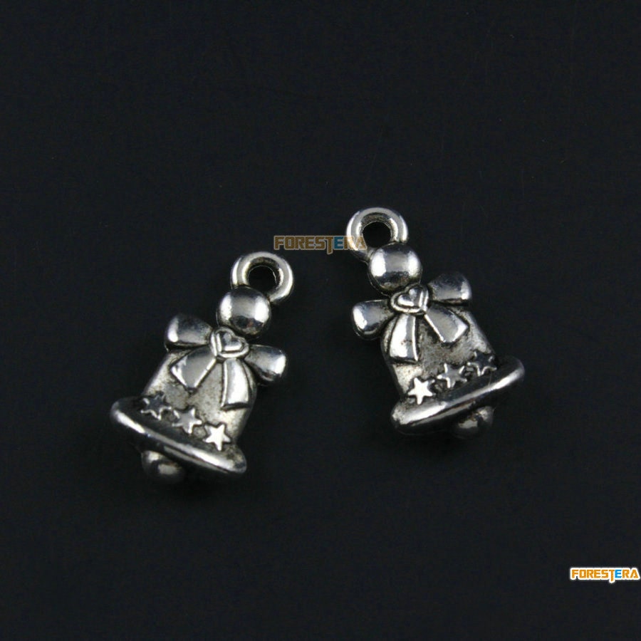 50Pcs Antique Silver Bell Charm Bell Pendant Christmas Bell | Etsy