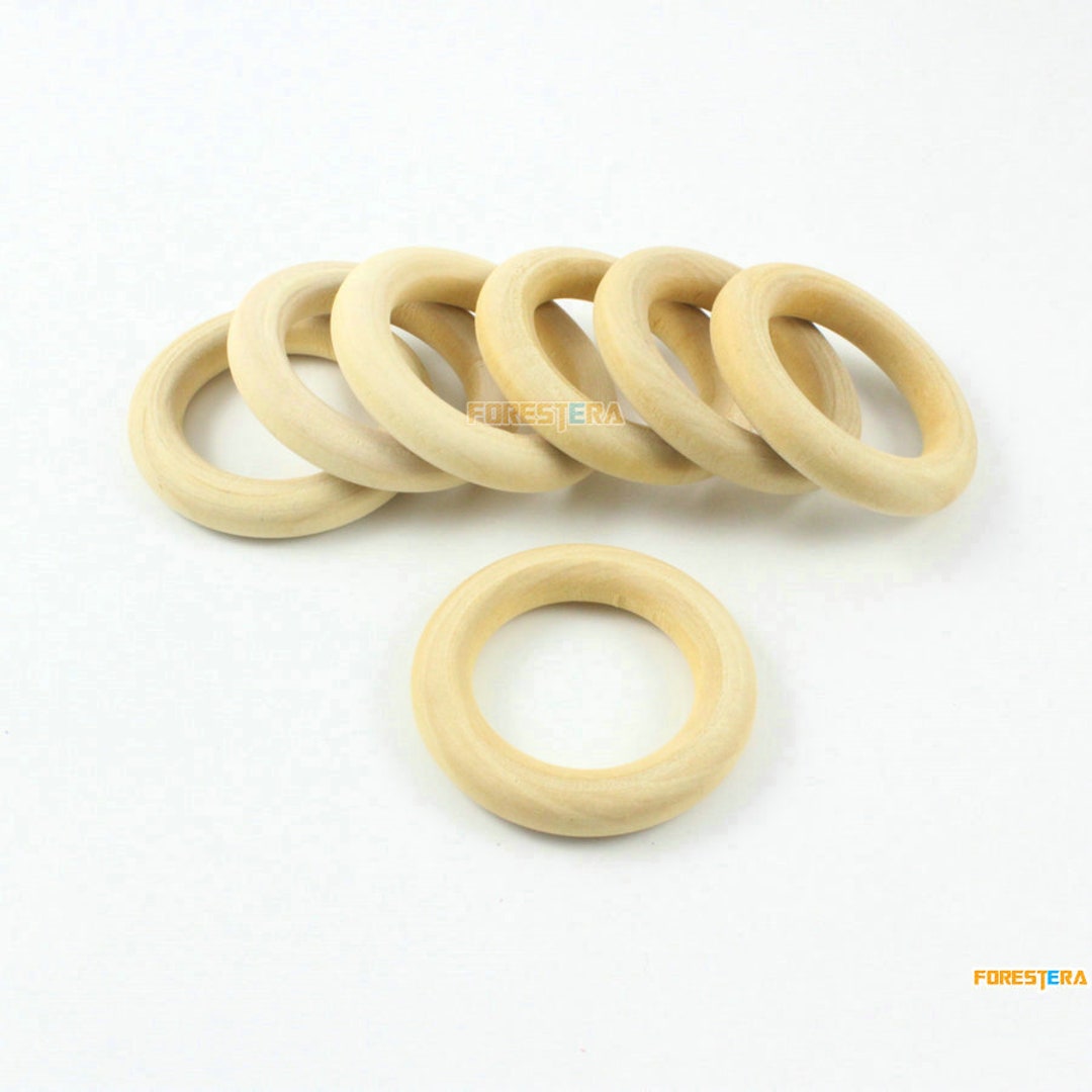 20pcs Unfinished Wood Ring Natural Wooden Rings Wood Beads 40mm (MQ06 ...