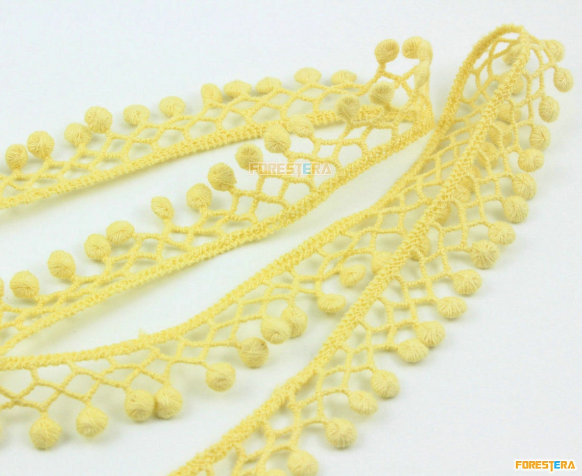 Cotton Lace Trim Yellow Dot Lace Ribbon Yellow Lace Trim 1.5cm - Etsy