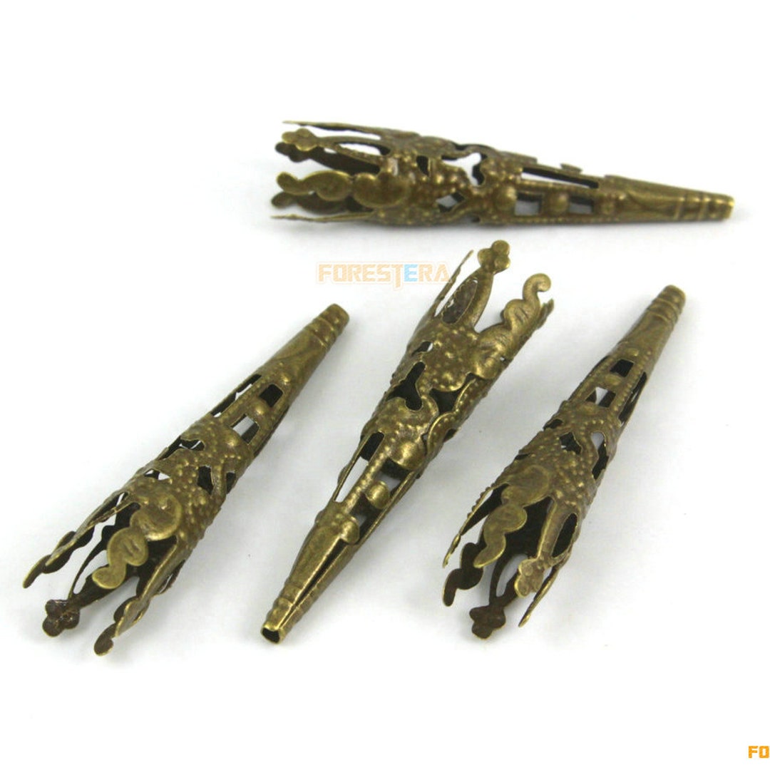 50pcs Antique Brass Bead Cap Bead Base Setting 41x8mm (HT51) - Etsy