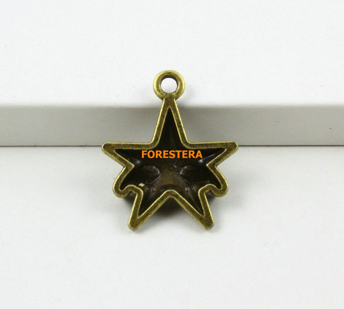 30pcs Antique Brass Star Charm Star Pendant 18mm (PND700) - Etsy