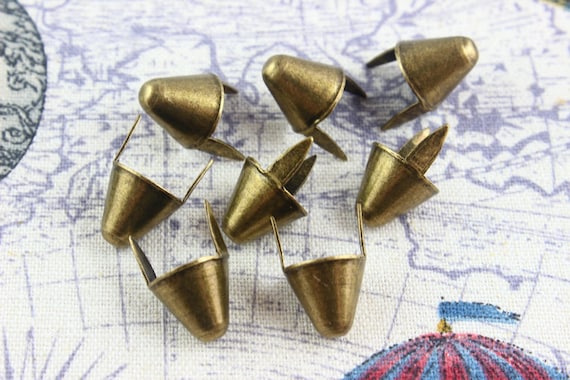50pcs 12.5mm Antique Brass CONE Studs Metal Studs BLC12 - Etsy