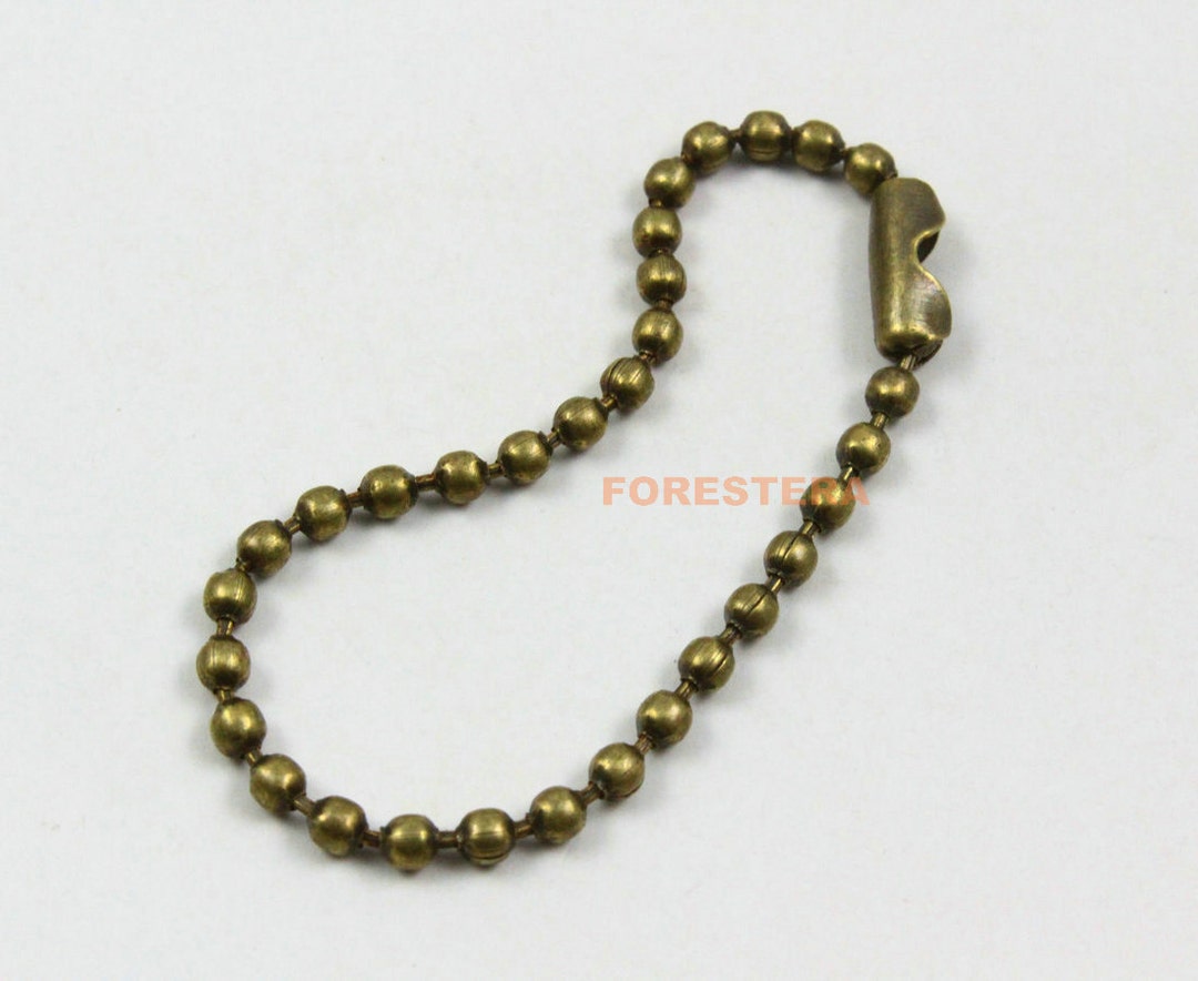 50pcs Antique Brass Ball Chain Necklace Links Chain 11.5cm*2.4mm ...