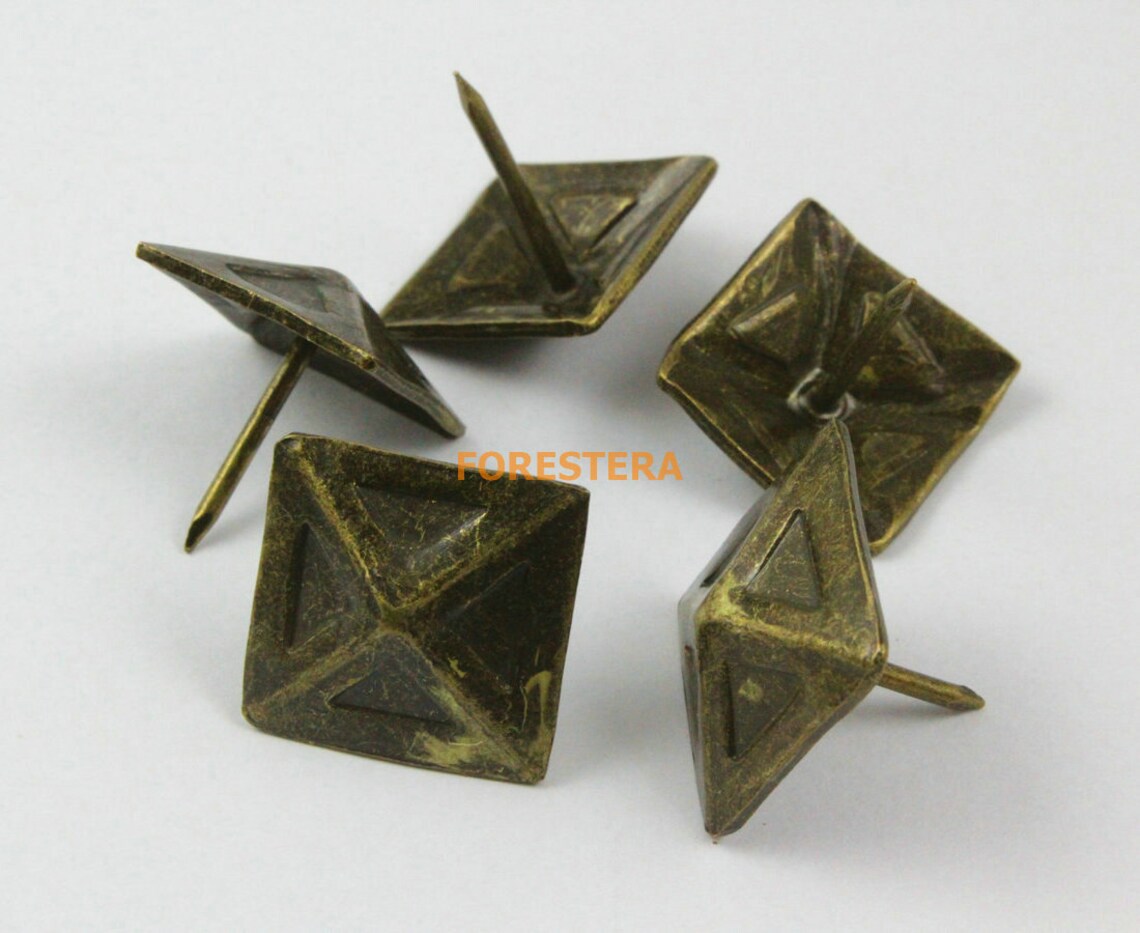 50pcs 19mm Antique Brass Square Upholstery Tacks Nails TN46 - Etsy