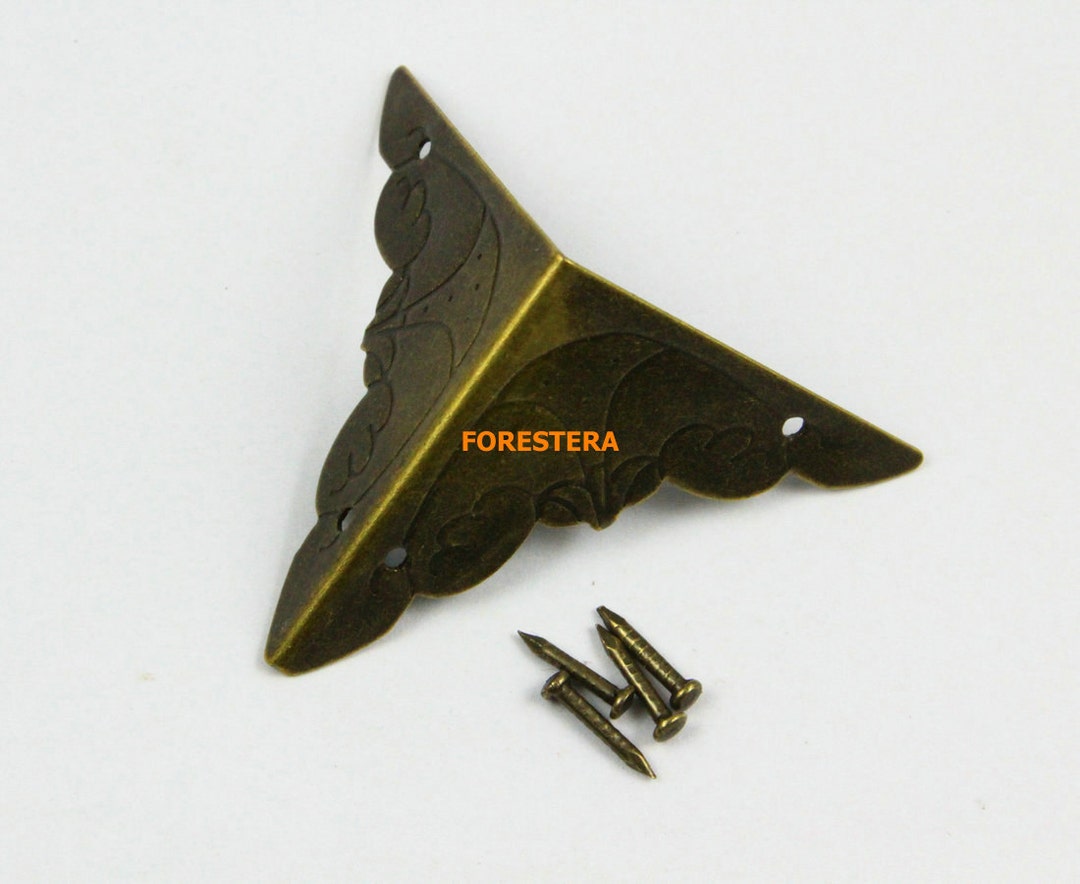4pcs Antique Brass Jewelry Box Corner Decoration Corner Protection 30mm ...