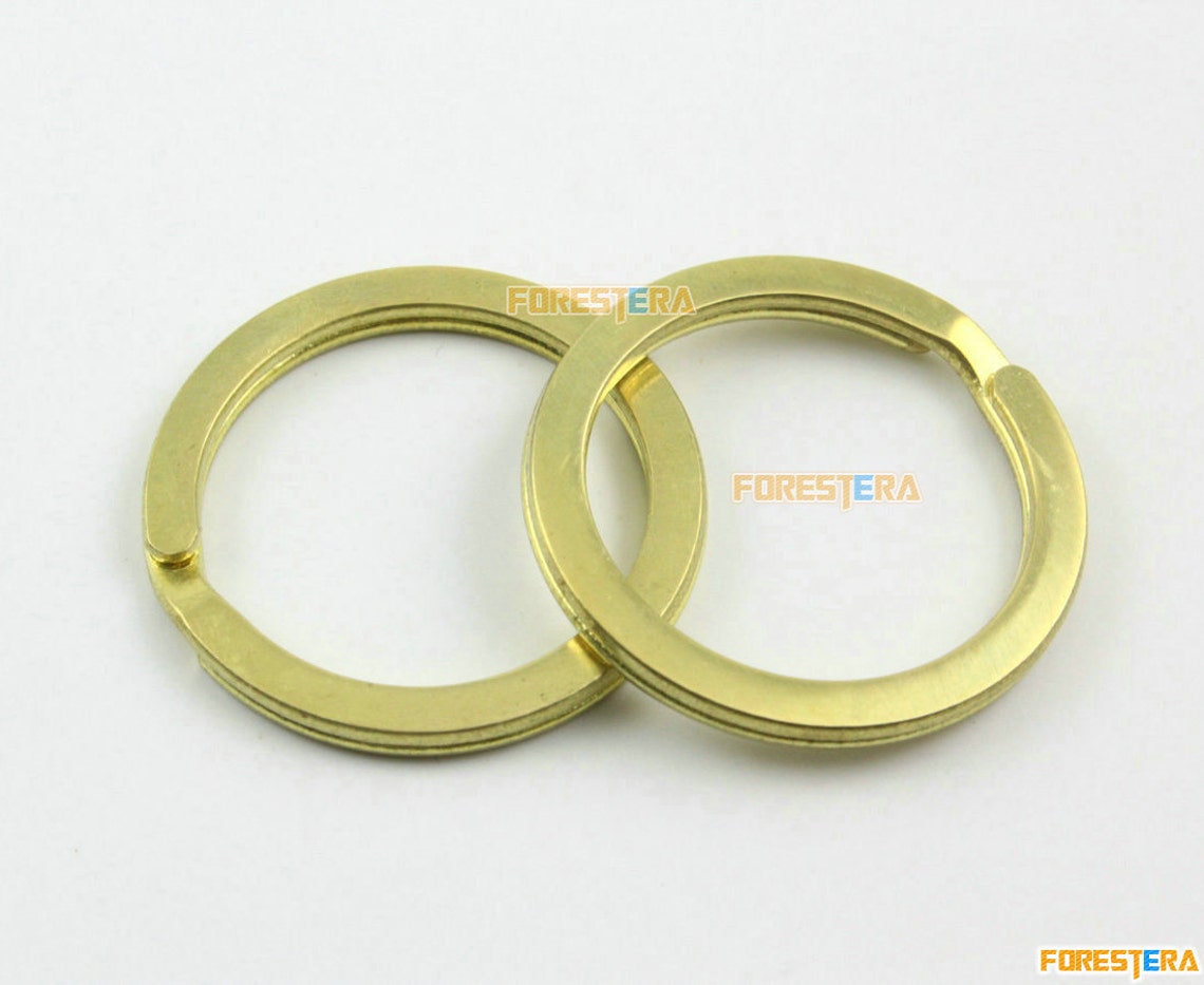 10 Pieces 34mm Solid Brass Split Key Ring Flat BKRING4 - Etsy UK